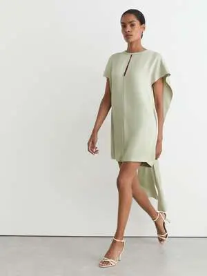 REISS Alice Satin Mini Dress With Cape Detail