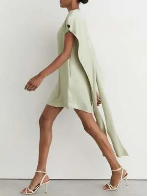 REISS Alice Satin Mini Dress With Cape Detail