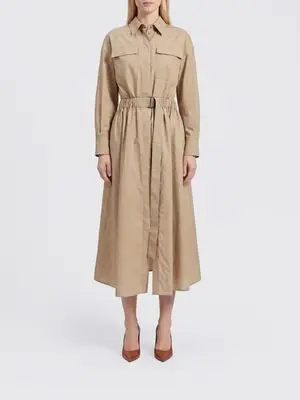Brunello Cucinelli Cotton Midi Shirtdress With Tie-waist Belt