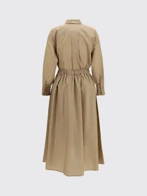 Brunello Cucinelli Cotton Midi Shirtdress With Tie-waist Belt