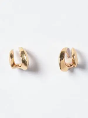 PANCONESI Asymmetrical Metal Dangle Earring With Engraved Logo - Gold