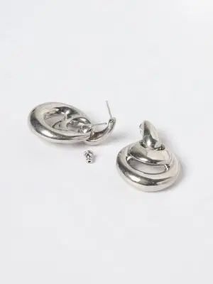 PANCONESI Blow Up Pendant Earrings In Chrome-plated Brass With Engraved Logo