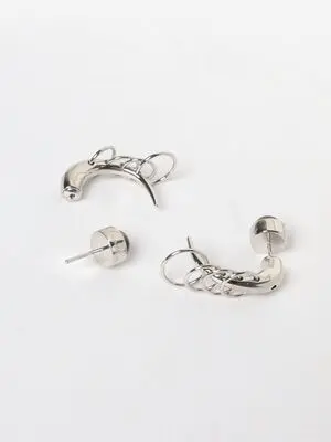 PANCONESI Spina Pendant Earrings In Chrome-plated Brass With Crystals