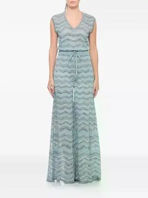 D.exterior Chevron Knit Wide-leg Jumpsuit