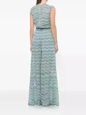 D.exterior Chevron Knit Wide-leg Jumpsuit