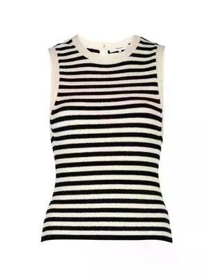 FRAME Ribbed Knit Crew Neck Vest