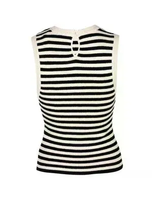 FRAME Ribbed Knit Crew Neck Vest