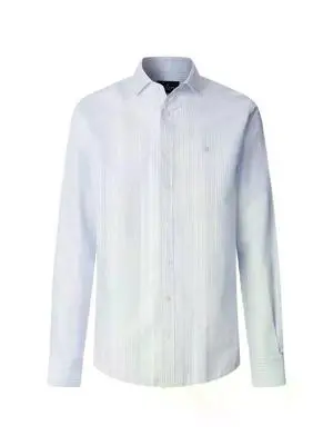HACKETT LONDON Bengal-stripe Linen-blend Shirt - Blue