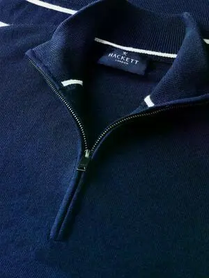 HACKETT LONDON Stripe-pattern Half-zip Sweater