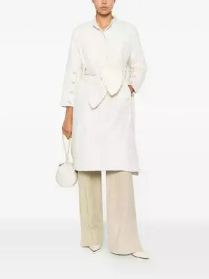 PSOPHIA Belted Button-cuff Coat