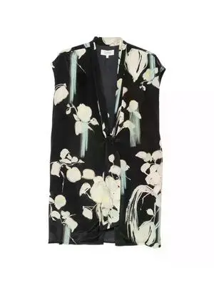 PSOPHIA Sleeveless Floral Print Coat
