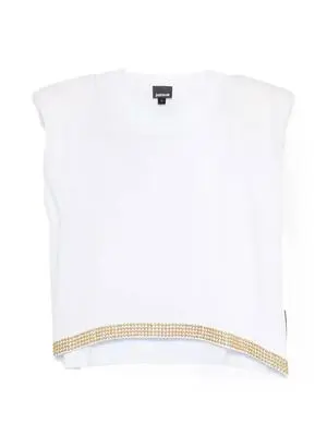 Just Cavalli Embellished Padded Shoulder T-shirt - White