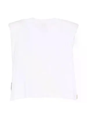 Just Cavalli Embellished Padded Shoulder T-shirt - White