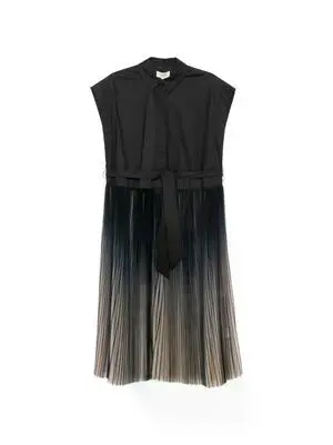 PSOPHIA Pleated Ombré Effect Midi Dress