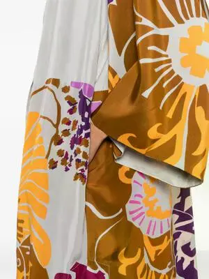 PSOPHIA Floral-print Tie-front Coat