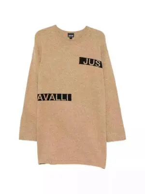 Just Cavalli Logo-intarsia Knitted Mini Dress