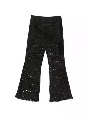 Charo Ruiz Ibiza Broderie Anglaise Trousers - Black