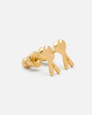 AMI Paris Brass De Coeur Hammered Earrings - Gold