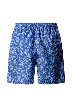 HACKETT LONDON Tiger-print Drawstring Swim Shorts - Blue