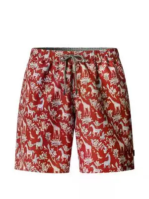 HACKETT LONDON Safari Print Swim Shorts - Red