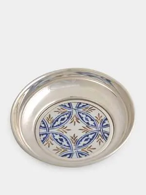 LEITÃO &AMP; IRMÃO Round Tray With Uptown Tile Detail