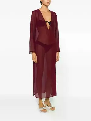 MC2 SAINT BARTH Plunging V-neck Side-slit Dress