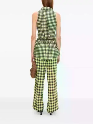 SIMONMILLER Inna Gingham Print Sleeveless Shirt