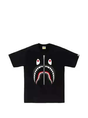 A BATHING APE Shark Print T-shirt - Black