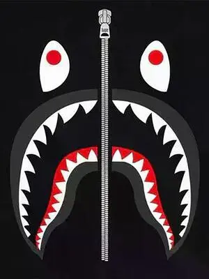 A BATHING APE Shark Print T-shirt
