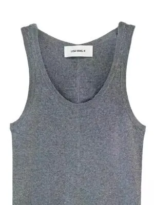 LISA YANG Ribbed Knit V-neck Sleeveless Top