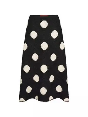 SIMONMILLER Zorah Crochet Polka-dot Midi Skirt