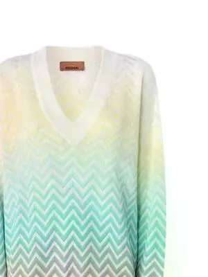 Missoni Zigzag Knit V-neck Sweater