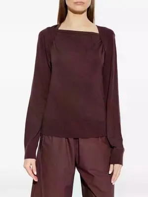 BY MALENE BIRGER Square-neck Fine Knit Sweater