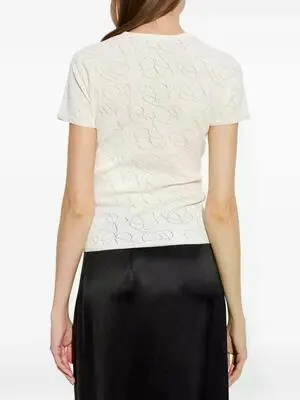 BY MALENE BIRGER Pointelle Knit T-shirt - Neutrals
