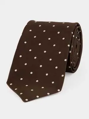 TOM FORD Chocolate Polka Dot Silk Neck Tie - Brown