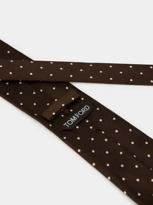 TOM FORD Chocolate Polka Dot Silk Neck Tie - Brown