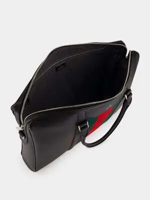 Gucci Mega Web Medium Briefcase In Leather