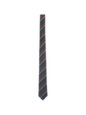 Paul Smith Silk Herringbone Tie - Blue
