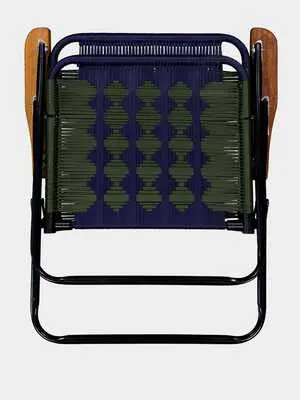 TRAMEI Woven Folding Chair With Wooden Arms