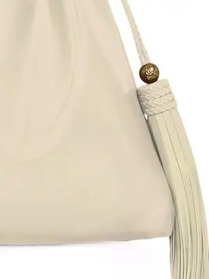 Etro Leather Shoulder Bag With Tassel Detail - Neutrals