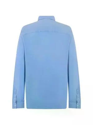 Fedeli Long-sleeve Cotton Shirt - Blue
