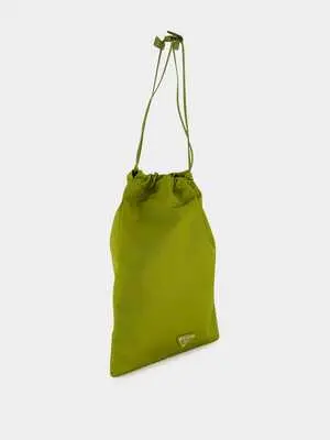 Prada Re-nylon Pouch With Leather Lace Detailing - Green