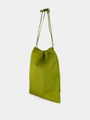 Prada Re-nylon Pouch With Leather Lace Detailing - Green