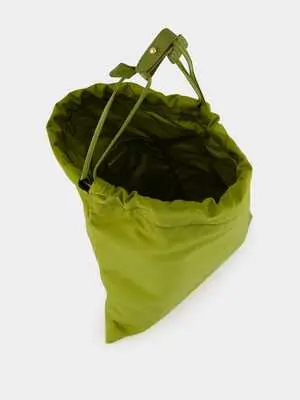 Prada Re-nylon Pouch With Leather Lace Detailing - Green