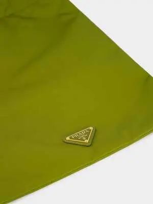 Prada Re-nylon Pouch With Leather Lace Detailing - Green