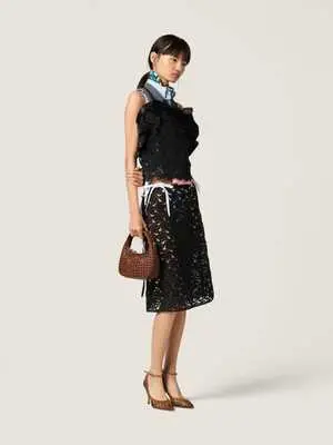 Miu Miu Oak Wander Woven Leather Hobo Bag