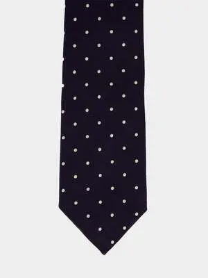TOM FORD Navy Polka Dot Silk Neck Tie - Blue