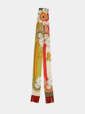 La DoubleJ Anemone Ghirlanda Silk Skinny Scarf - Multicolour