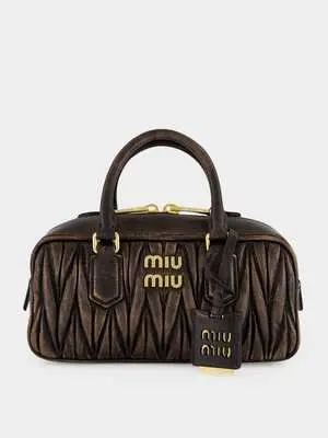 Miu Miu Arcadie Matelassé Bag - Brown