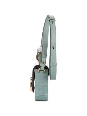 Chloé C Crocodile-effect Shoulder Bag - Blue